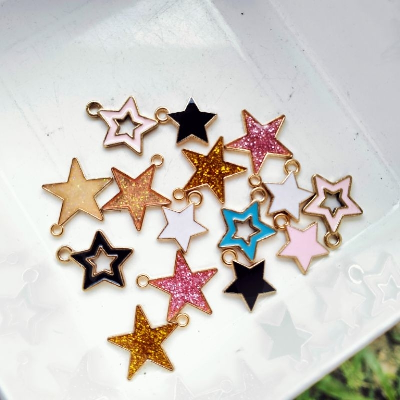Jual (1pcs) Charm Liontin Enamel Epoxy bentuk Star / bintang | Shopee ...
