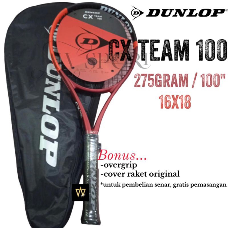Jual Raket Tenis DUNLOP CX TEAM 100 275Gr / Tennis Racket Original ...