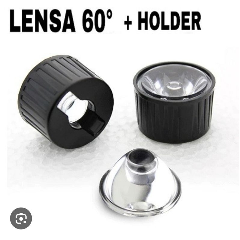 Jual Lensa Plus Holder LED HPL 1W 3W 5W / LENSA HPL 60 derajat | Shopee ...