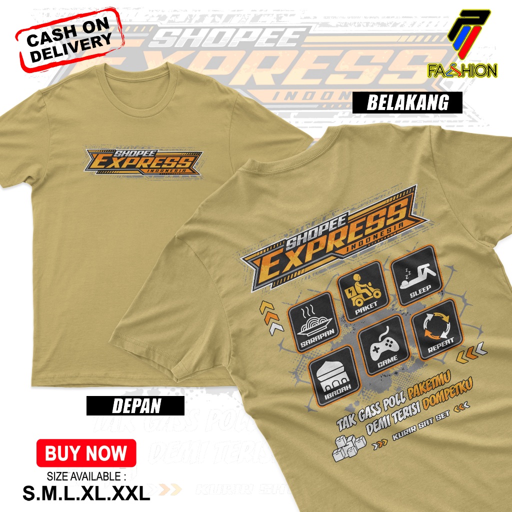 Jual Kaos Shoppee Express Kurir Sat Set - Baju Kurir Paket Ekspedisi ...