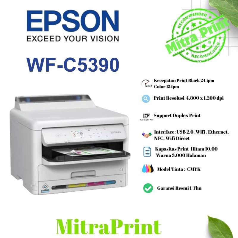 Jual Printer Epson WorkForce WF-C5390 WFC5390 Chipless | Shopee Indonesia