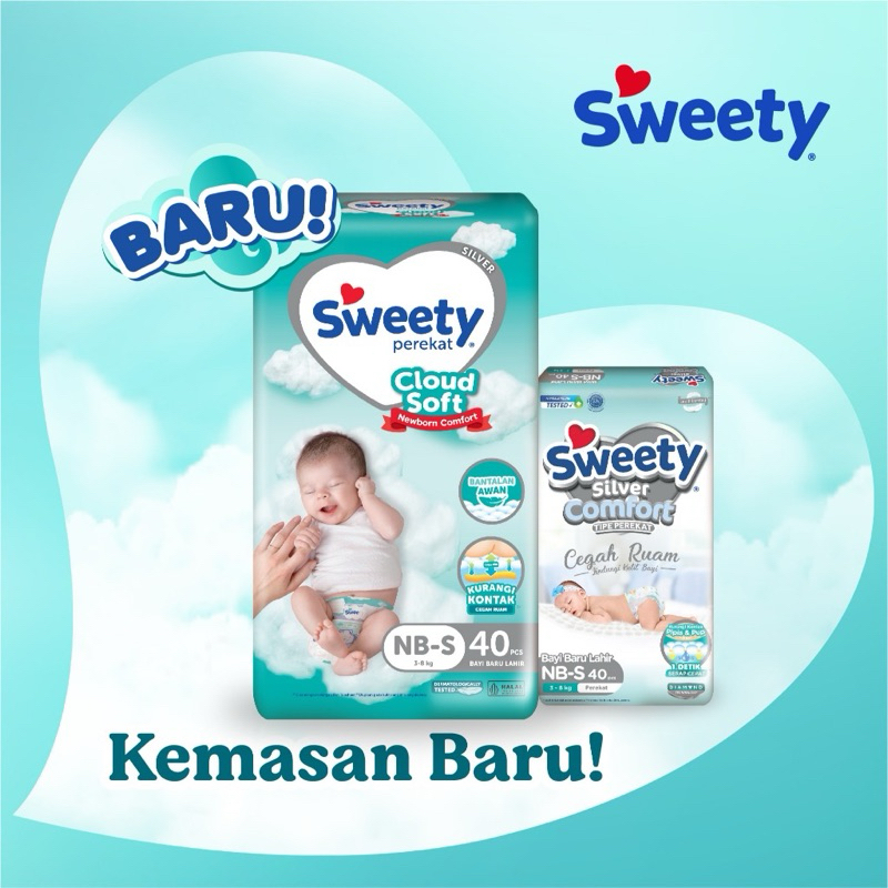 Jual SWEETY Silver Comfort NB-S 20s / 40s Perekat /36 Celana | Popok ...