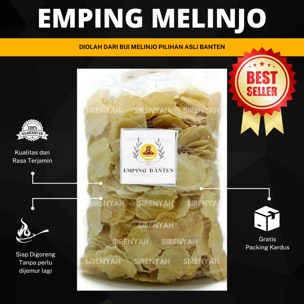Jual EMPING MELINJO MENTAH SUPER TIPIS ORIGINAL SIAP GORENG 1KG ...