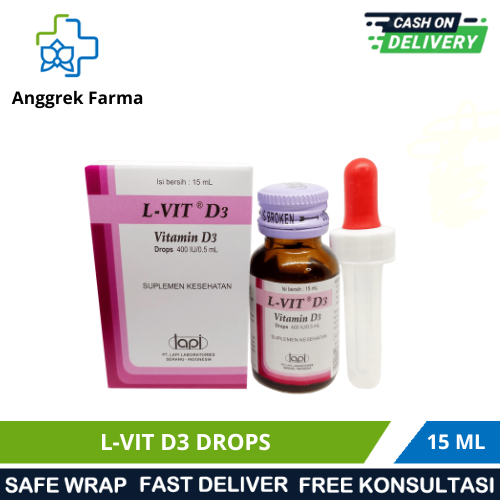 Jual L-VIT D3 DROPS 15ML/MEMELIHARA IMUN TUBUH/VITAMIN D/SUPLEMEN ...