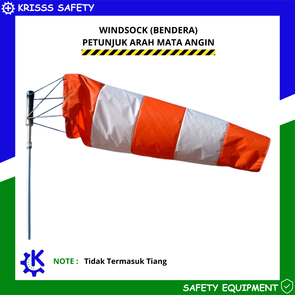 Jual Windsock Bendera Petunjuk Arah Mata Angin Orange Putih Ukuran 30Cm ...