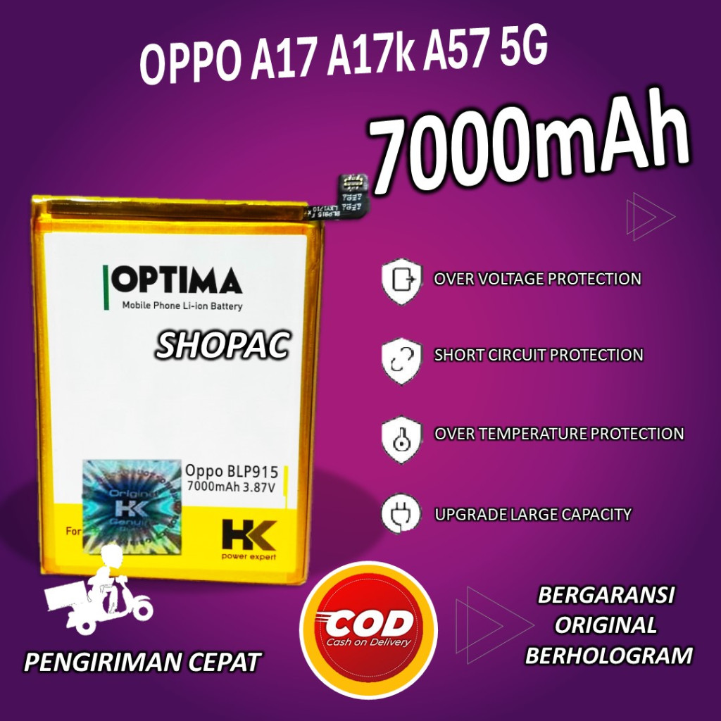Jual BATERAI OPPO A17 A17K A57 5G BLP915 BLP 915 HK OPTIMA | Shopee ...
