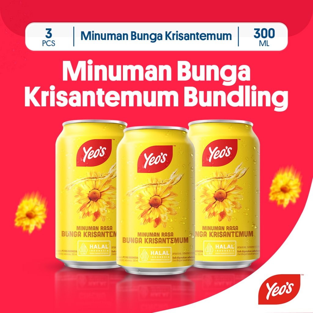 Jual Yeos Minuman Kaleng Teh Krisantemum 300ml - 3 Pcs | Shopee Indonesia