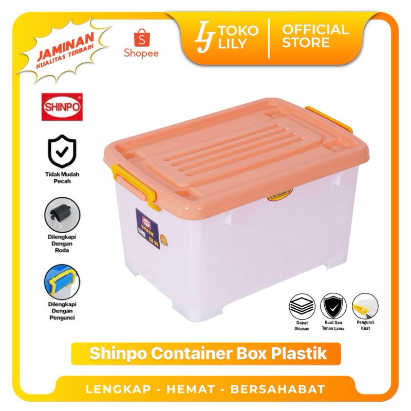 Jual Kontainer Box Tebal Plastik Beroda Shinpo 30-95 Liter | Shopee ...