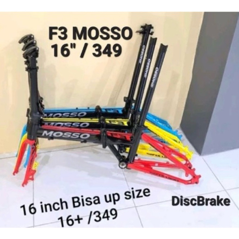 Jual Frame Sepeda lipat MOSSO F3 discbrake 16 inch alloy bisa up grade ...