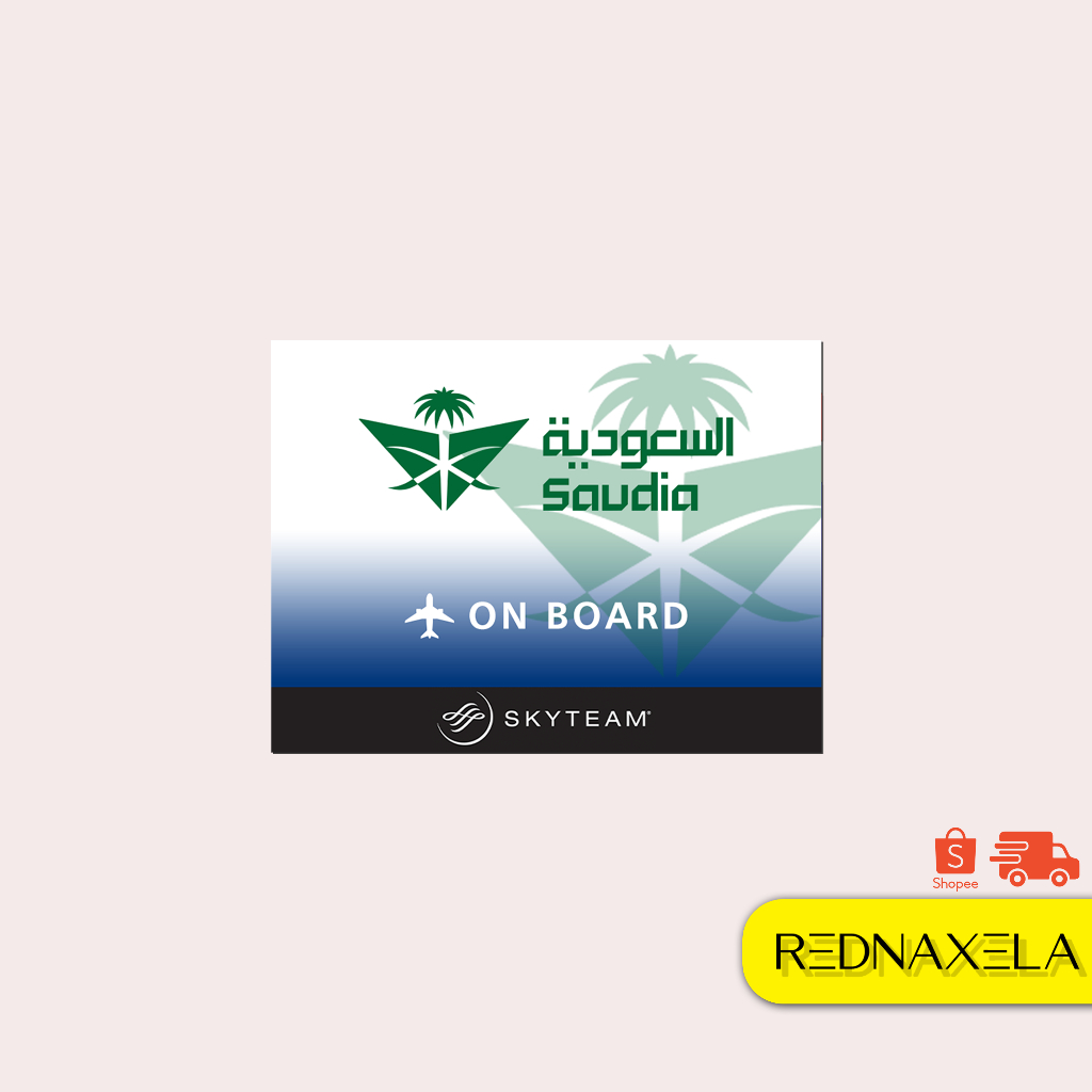 Jual Stiker Vinyl Saudi Arabian Airlines Stiker Koper On Board Sign ...