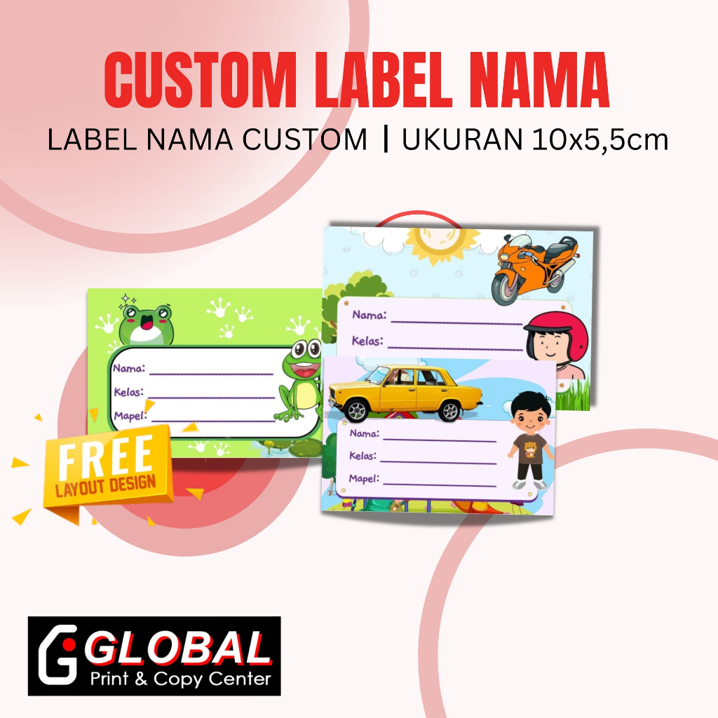 Jual Global Print Shop Online - Sticker Label Nama Uk 10*5,5 (min order ...