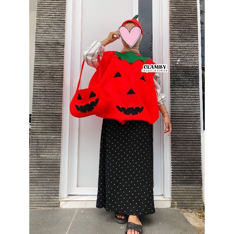 Jual Kostum Labu Halloween Anak Dewasa Cosplay Pumkin Halloween Kostum ...