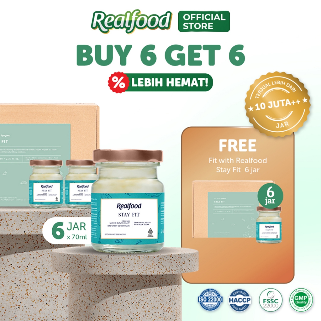 Jual BUY 6 GET 6, Realfood Stay Fit Minuman Sarang Burung Walet ...