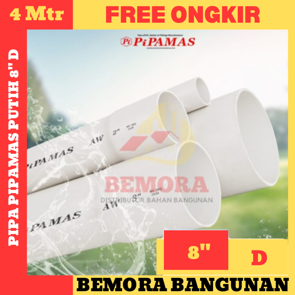 Jual Pipa PVC Merek Pipamas warna putih 8 inch D (Harga Grosir ...