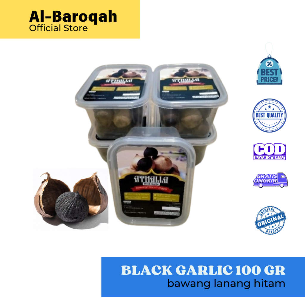 Jual Black Garlic Tunggal by Athalla 100gram | Bawang Lanang Hitam - Bawang Tunggal | Shopee ...