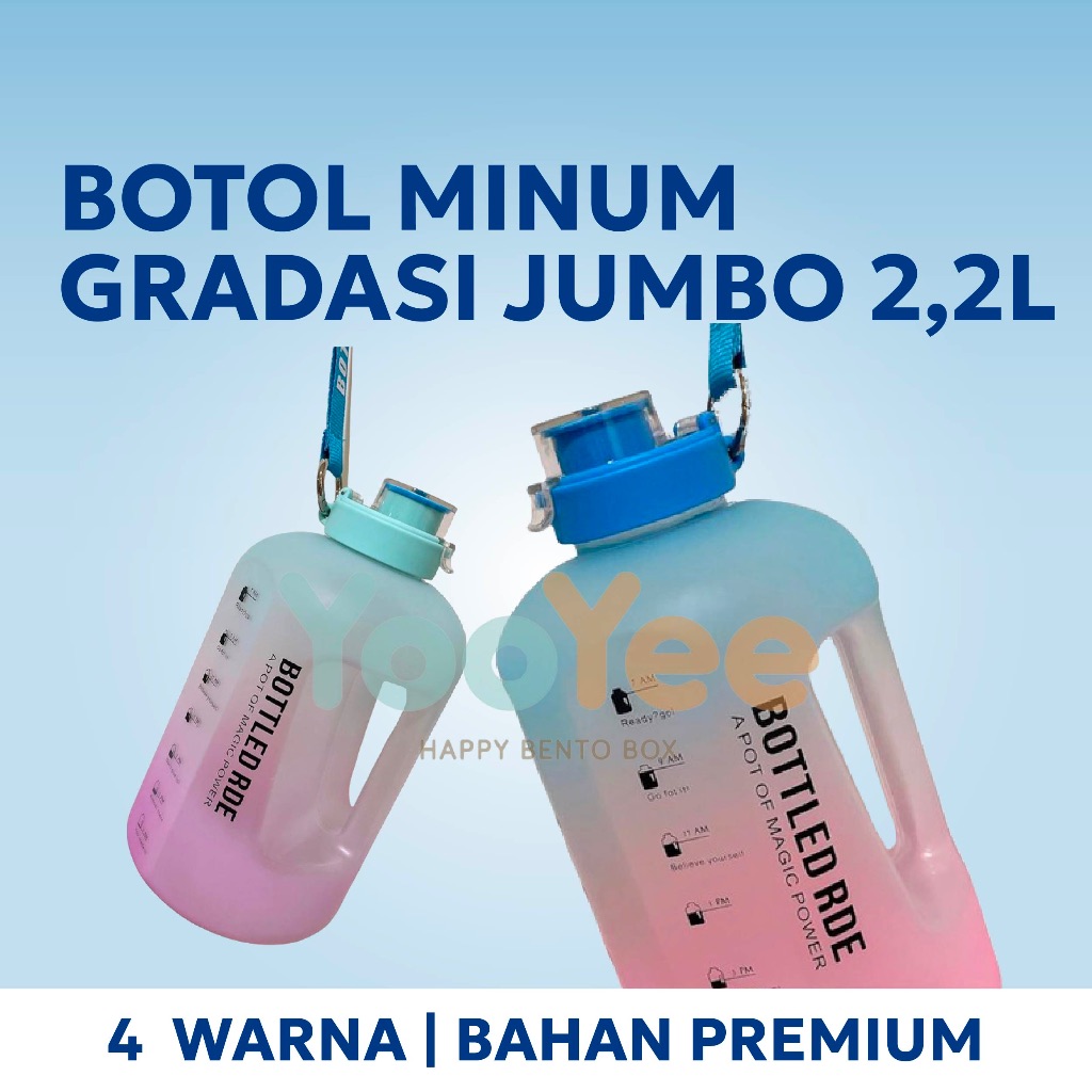 Jual Yooyee Botol Air Minum Gradasi Jumbo 2.2L BPA Free Food GRade ...