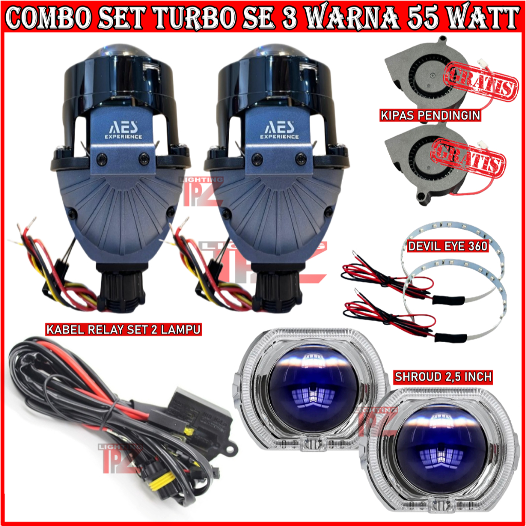 Jual COMBO PAKET HEMAT MOBIL 3 WARNA BILED WST TURBO EXPERIENCE 55 WATT ...