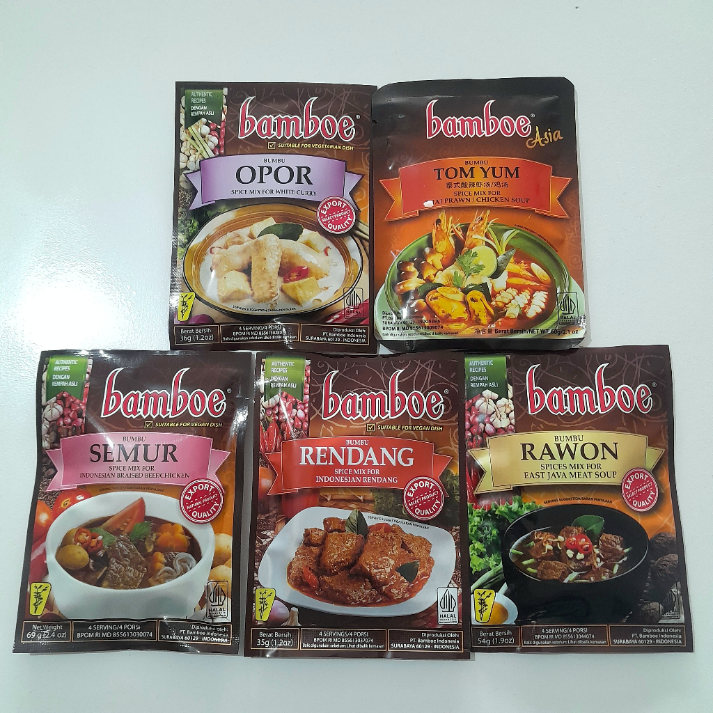 Jual BAMBOE bumbu tomyum,rendang,semur,opor dan rawon | Shopee Indonesia