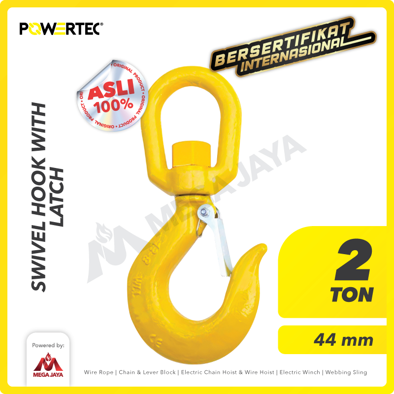 Jual POWERTEC Swivel Hook with Latch 2 Ton | Shopee Indonesia