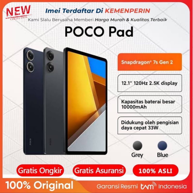 Jual POCO PAD TAM RAM 8GB MEMORY 256GB 8/256GB SNAPDRAGON 7s GEN 2 12,1 ...