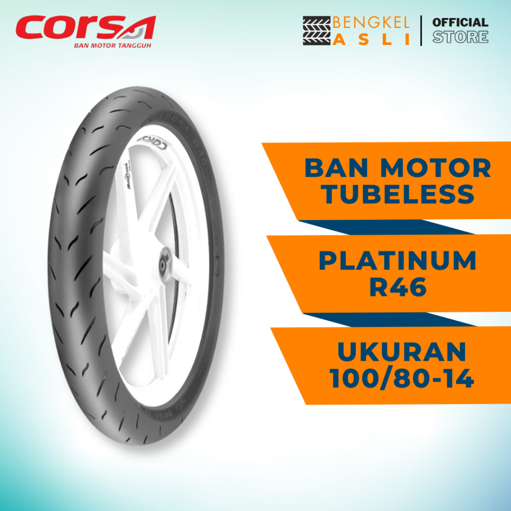 Jual Ban Motor CORSA Platinum R46 Ring 14 100/80-14 Tubeless (TL ...