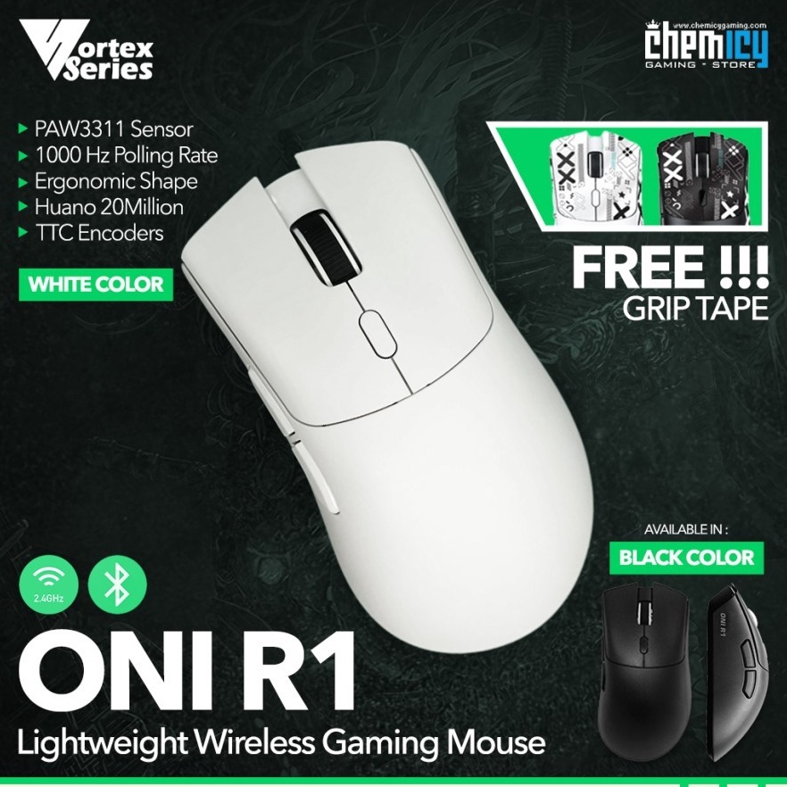 Jual Vortex Series ONI R1 Lightweight Triple Mode Wireless Gaming Mouse ...