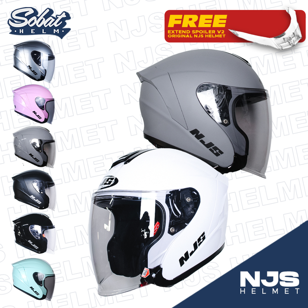 Jual Helm NJS KAIROZ SOLID Helm Half Face SNI | Shopee Indonesia