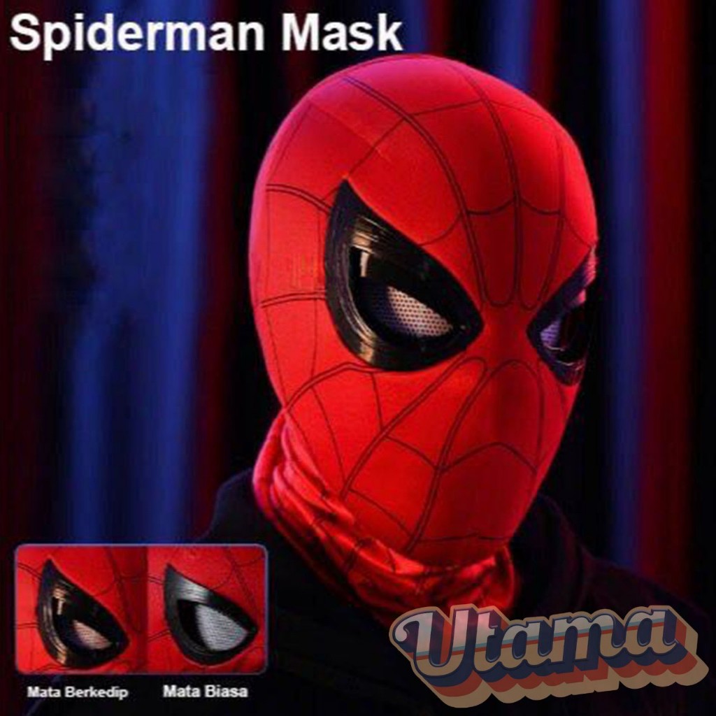 Jual Spiderman Mask Topeng Elektik Manual Dengan Mata Bisa Bergerak ...