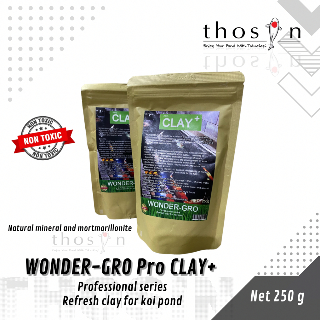 Jual Mineral penjernih air kolam koi dan aquarium WonderGRO pro CLAY+ ...
