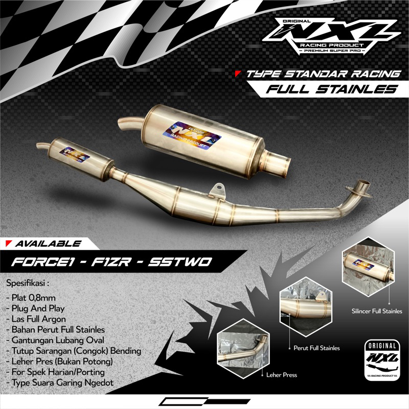 Jual KNALPOT STANDAR RACING FULL STENLIS SUARA GARING GEMRINCING ...