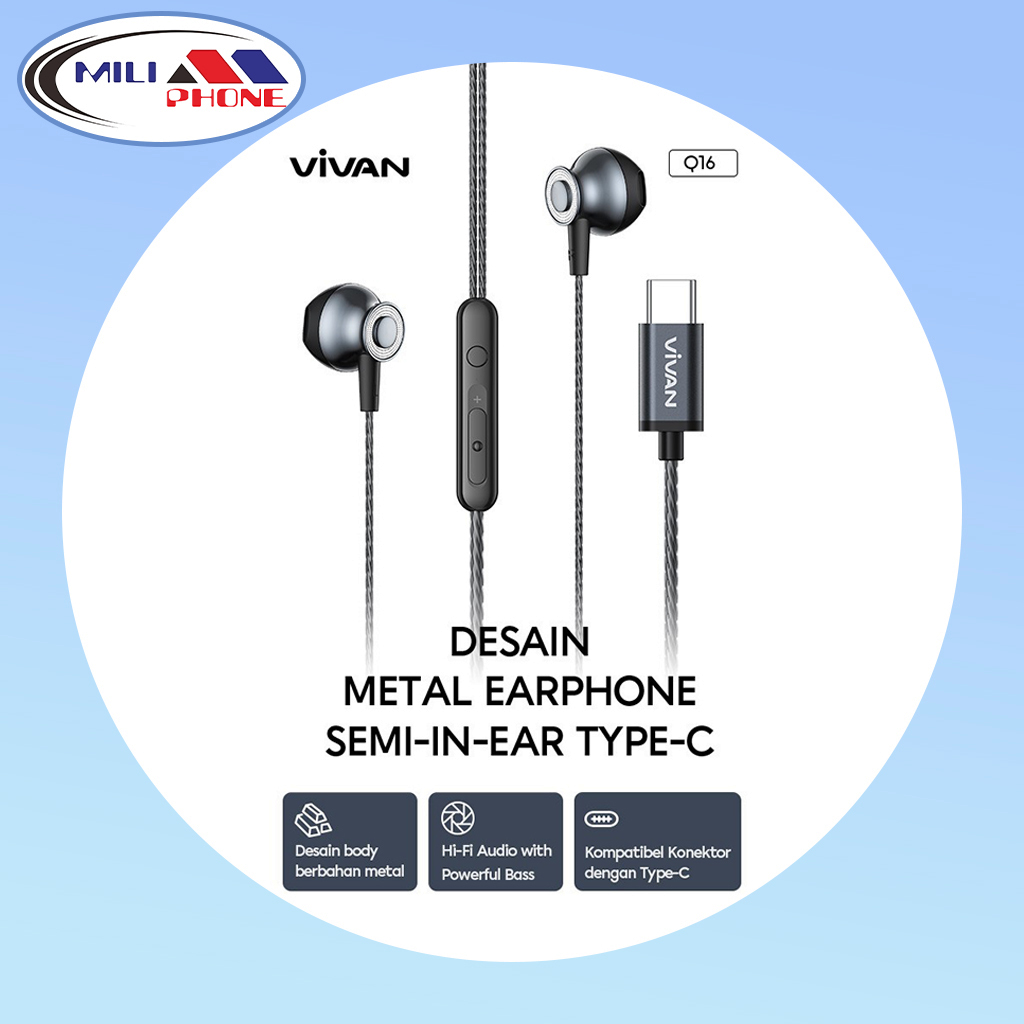 Jual VIVAN EARPHONE TYPE-C Q16 GARANSI RESMI | Shopee Indonesia