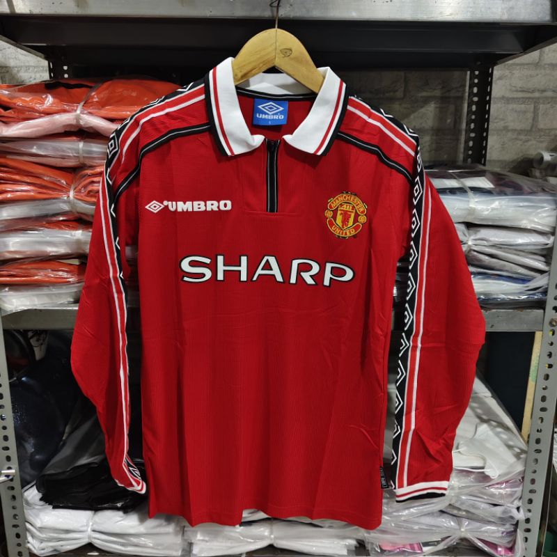 Jual JERSEY BOLA RETRO VINTAGE M.U HOME TREEBLE WINNERS 1998/1999 GRADE ...