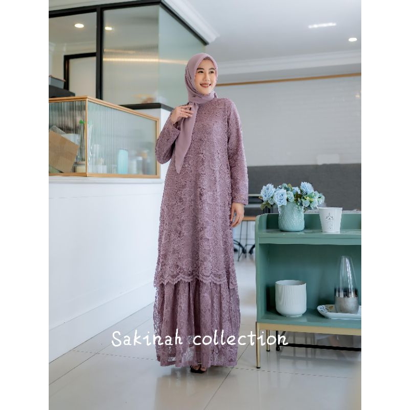 Jual GAMIS BROKAT TINGKAT/MODEL MELAYU/GAMIS SERAGAM BAHAN BROKAT ...