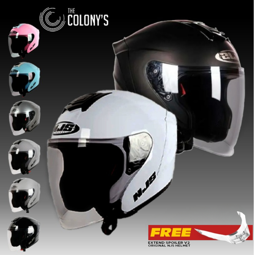 Jual HELM NJS KAIROZ SOLID POLOS SINGLE VISOR HALFFACE NJS KAIROS ...