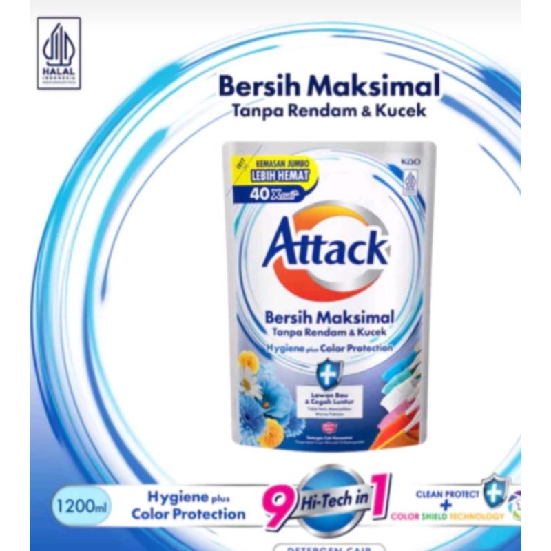 Jual Attack hygiene plus protection detergen cair 1200 ml | Shopee ...