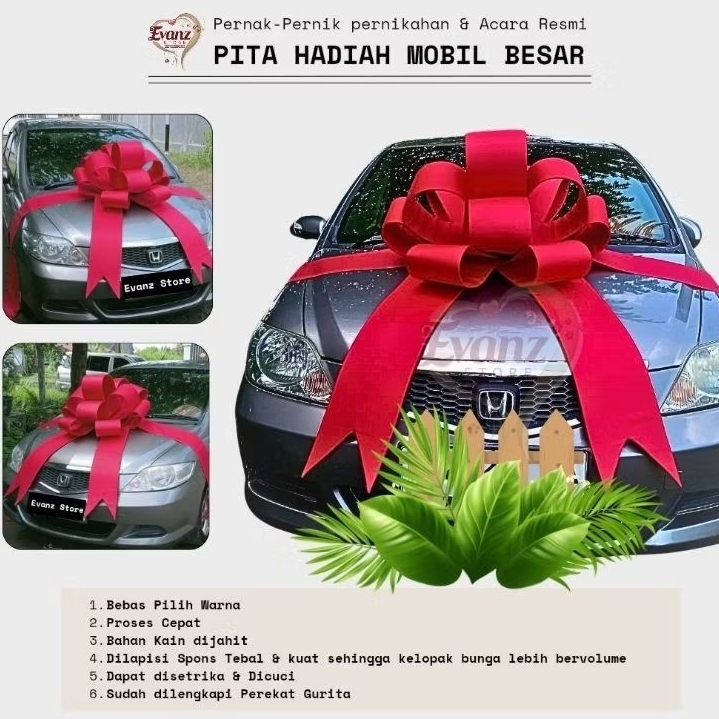 Jual Pita Hadiah Mobil Jumbo TG / Bebas Pilih Warna/ Pita Doorprize ...