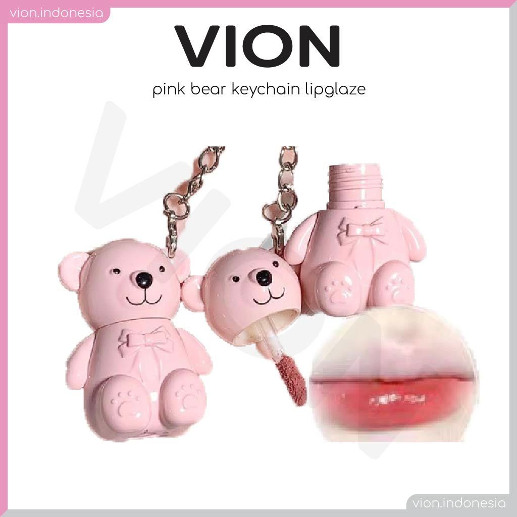 Jual VION Lipstick Matte Long Lasting Lip Cream Lip Glaze Gantungan Kunci Little Bear Pink ...