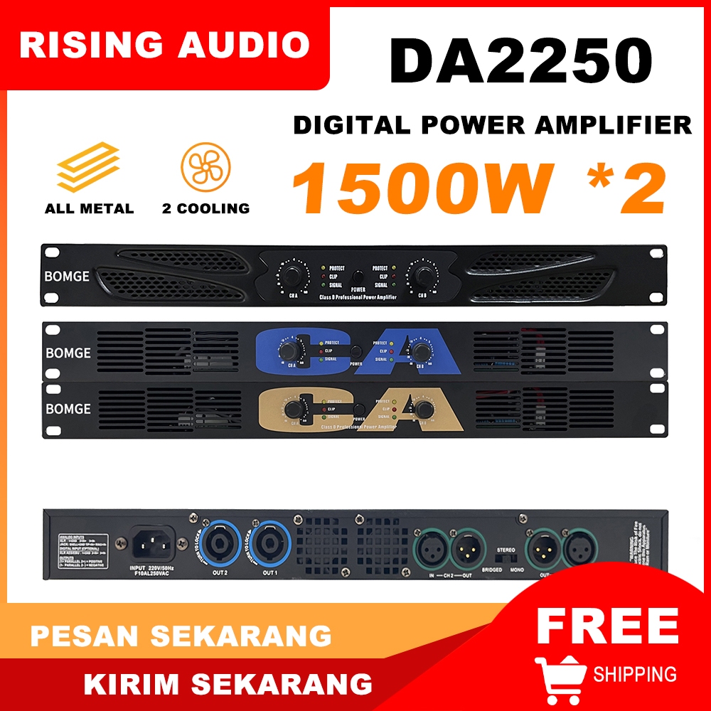 Jual RISING AUDIO DA-2250 Professional 2 Channel 2*550W 1u Digital Audio Class D Power Amplifier ...