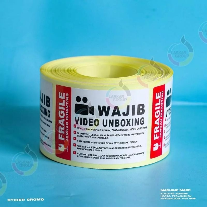 Jual Sticker Unboxing Sticker Wajib Video Unboxing Roll Isi 500 Pcs ...