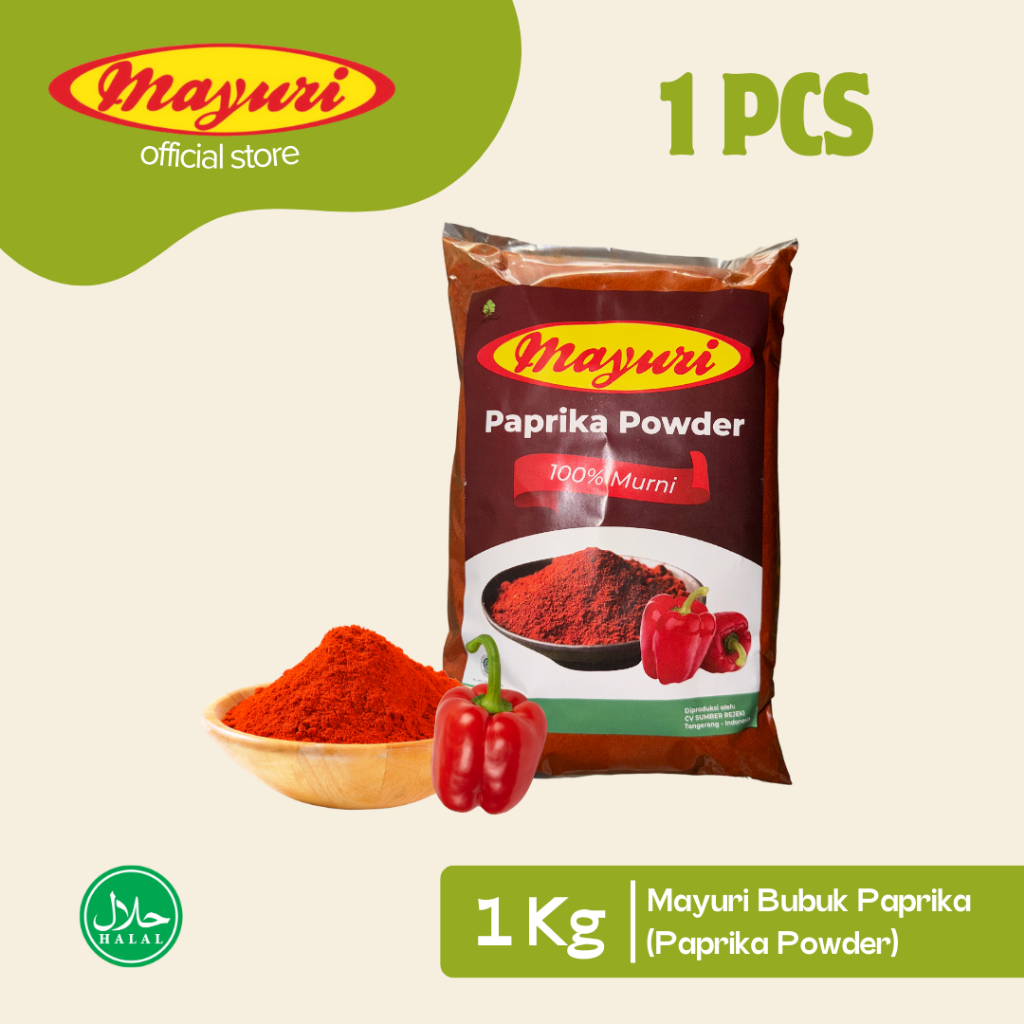 Jual Mayuri Paprika Powder Bubuk Paprika Giling Murni 1Kg Halal BPOM ...