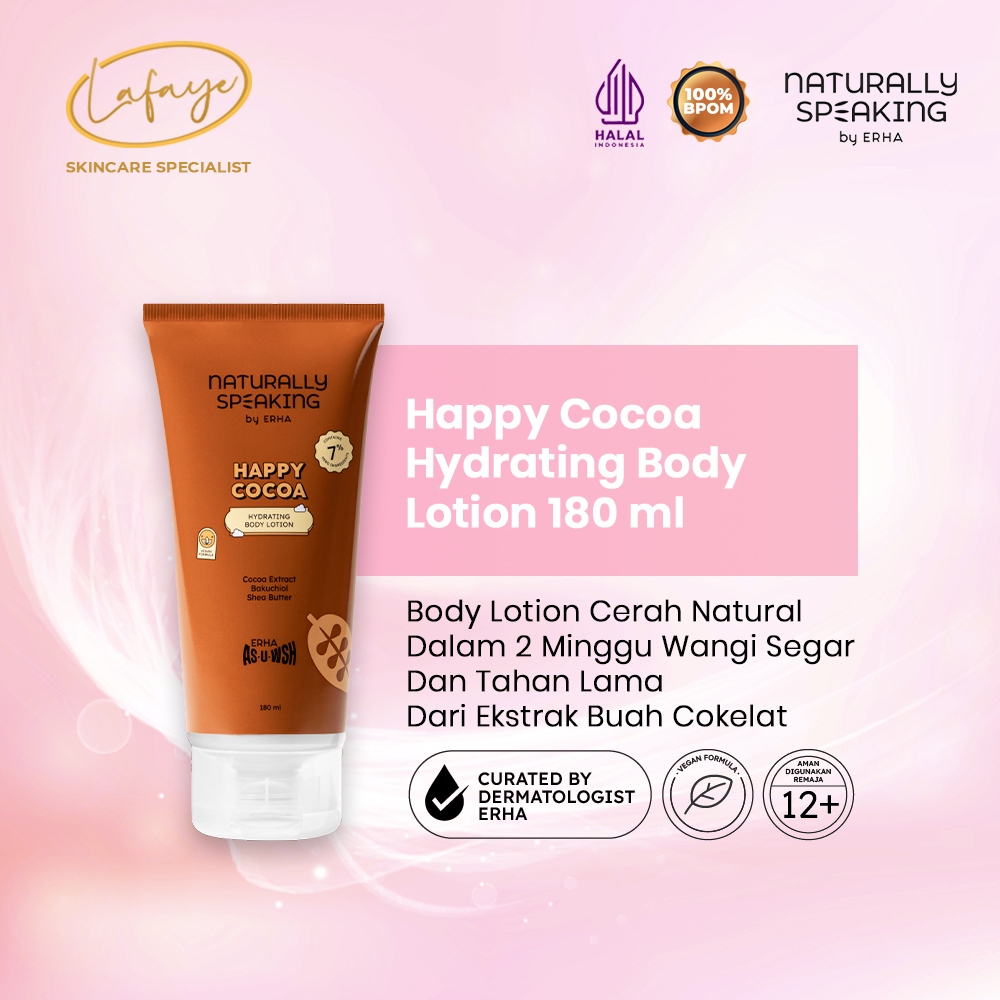 Jual Naturally Speaking by ERHA - Body Lotion Pelembab Tubuh Happy Cocoa Hydrating 180ml + Shea ...