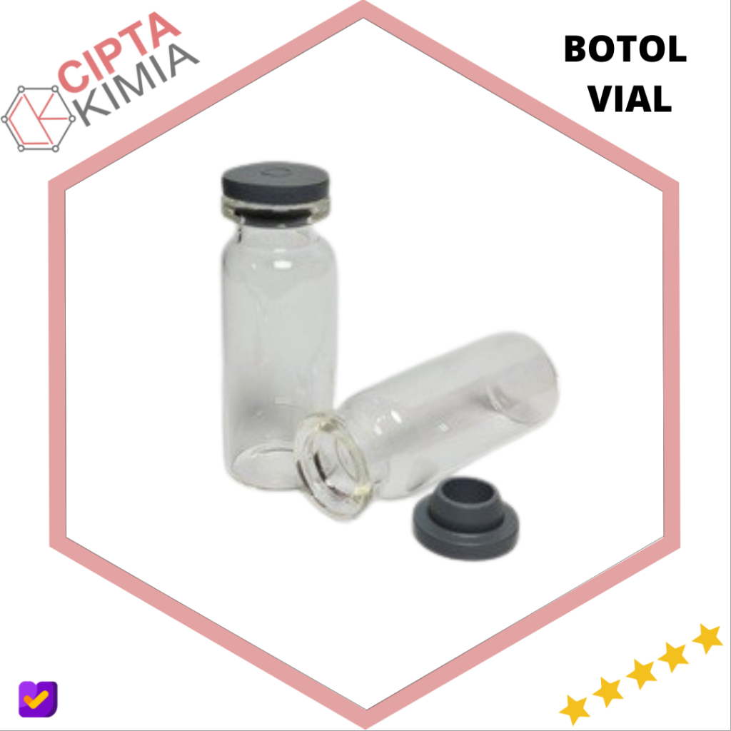 Jual Botol Vial Tutup Karet / Botol Kaca / Botol Kaca Bening Tutup ...