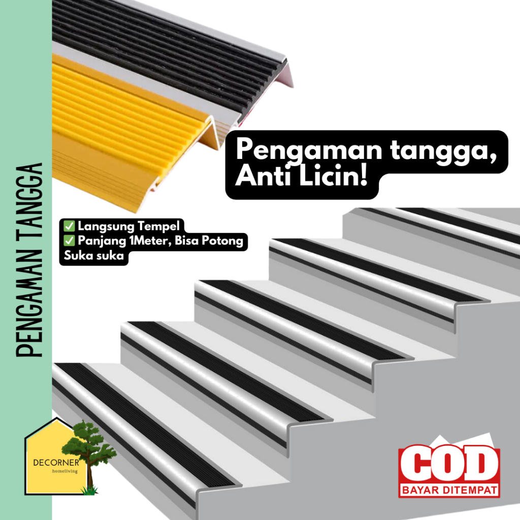 Jual Step Nosing List Karet Pengaman Tangga Anti Licin Langsung Tempel ...
