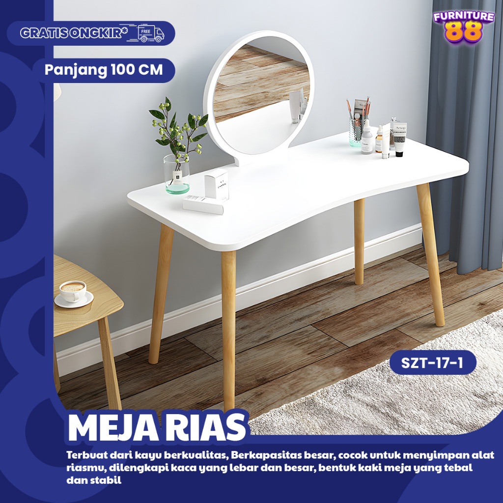 Jual Furniture88 Meja Rias Minimalis Kayu Dengan Cermin desain simple ...