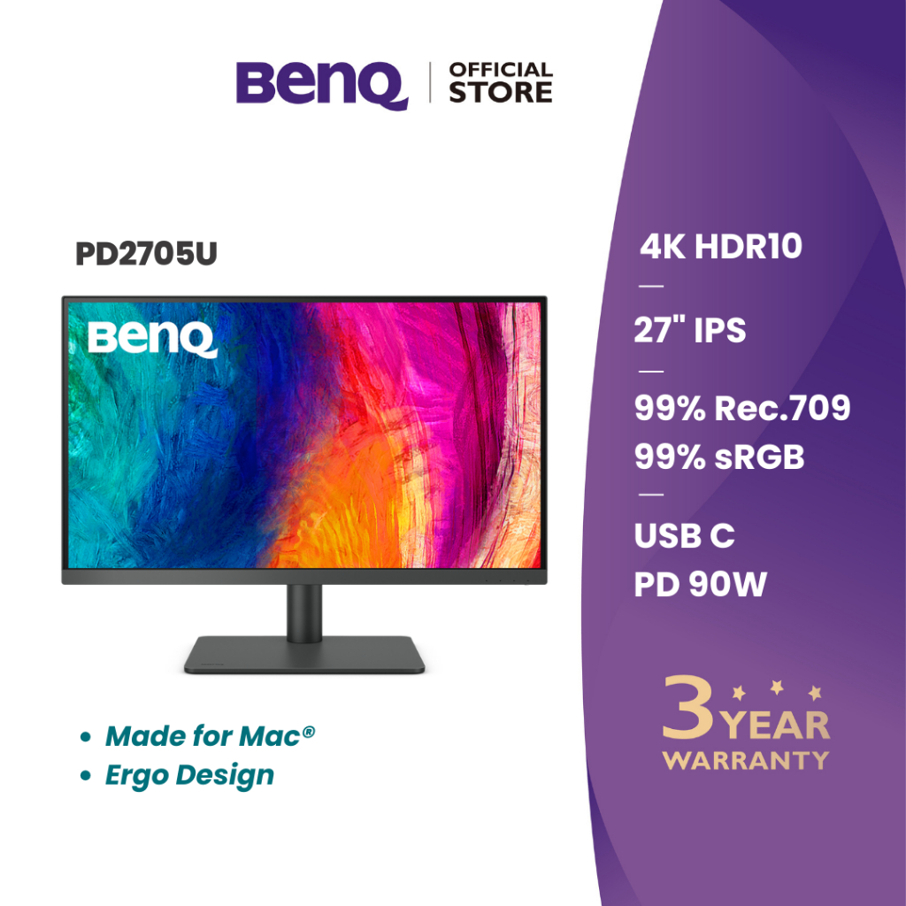 Jual BenQ PD2705U Mac-Ready Designer Monitor 4K 27" IPS sRGB AQCOLOR ...