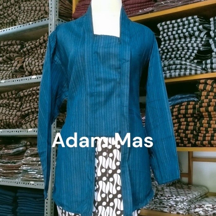 Jual KEBAYA LURIK BIRU ADAT JAWA BAJU WANITA ADAT JAWA KEBAYA LURIK BIRU DEWASA BAHAN TENUN ...