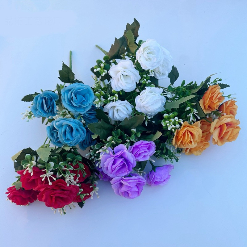 Jual BUNGA MAWAR ARTIFICIAL 6 CABANG ROSE ARTIFICIAL FLOWER DEKORASI ...