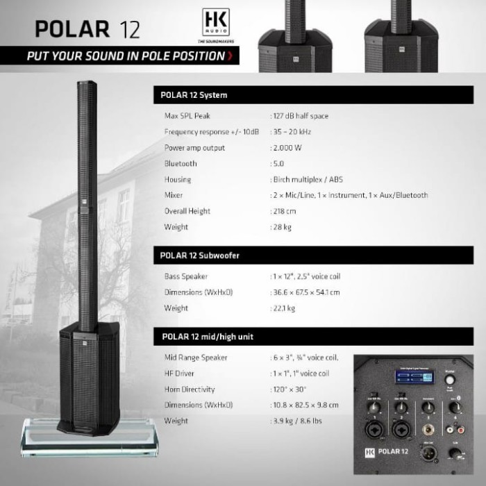 Jual Speaker HK Audio Polar 12 original speaker Aktif bluetooth Polar12 ...