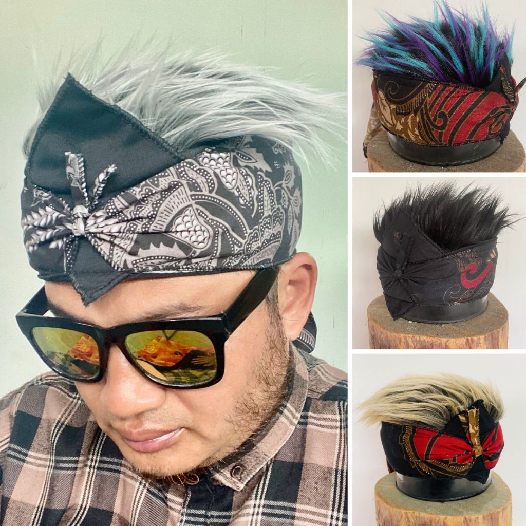 Jual Topi Udeng Rambut Palsu Sunda Pria Dewasa | Topi Rambut Palsu ...
