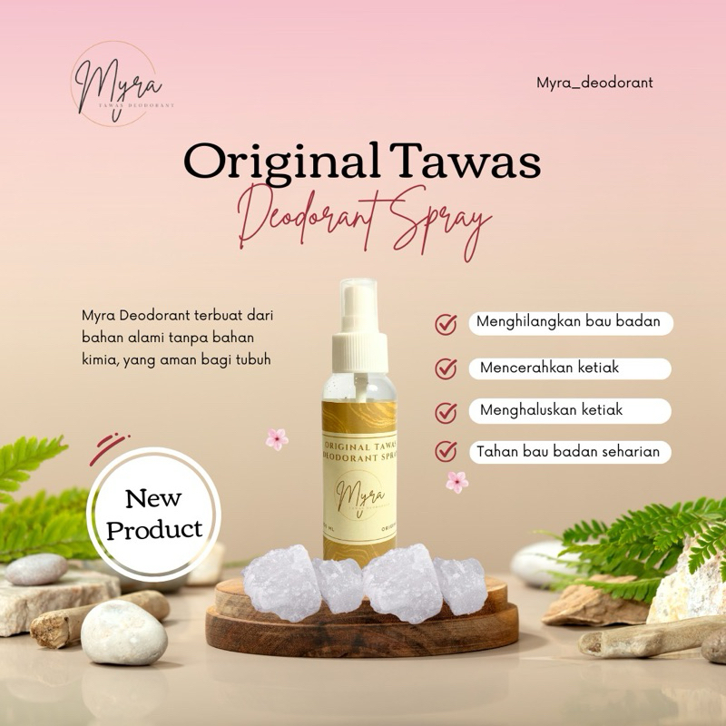 Jual Tawas Spray Myra / Crystal Deodorant / Natural Deodoran Spray ...